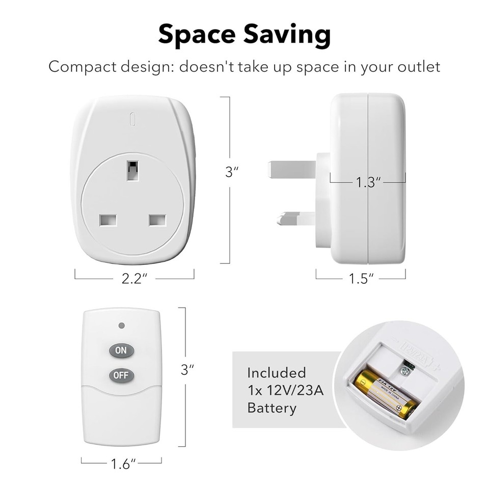 Remote Control Plug Sockets Wireless Remote Control Switch Sockets for ...