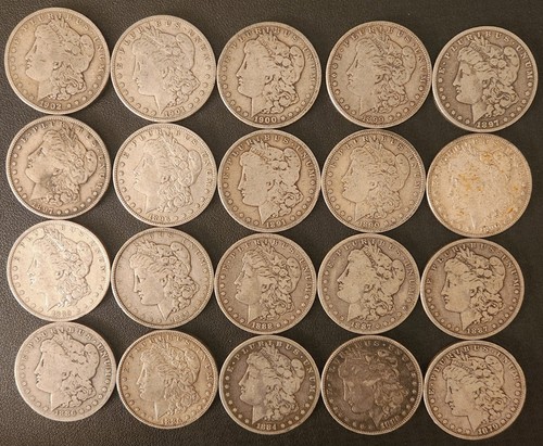 Roll 20 diff Pre-1921 Morgan Silver Dollars $20 Face Value AVERAGE VG+ ...