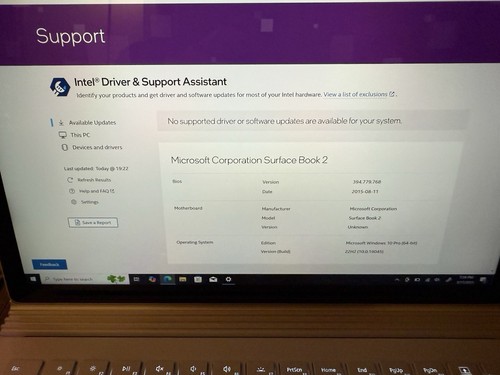 SURFACE BOOK 2 Core(TM) i7-8650U CPU @ 1.90GHz 256GB HDD 8GB RAM No ...