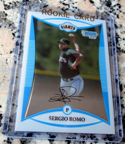 SERGIO ROMO 2008 Bowman CHROME 1st Rookie Card RC Giants World Series ...