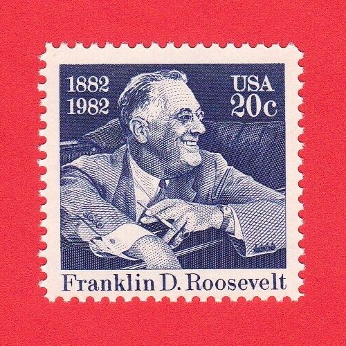 1982 FRANKLIN D. ROOSEVELT STAMP FDR 1882-1992 PRESIDENT BLUE SINGLE ...