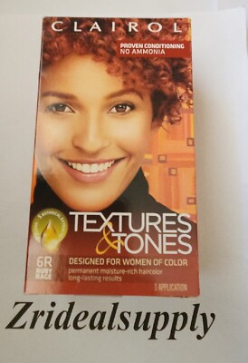 CLAIROL TEXTURES & TONES HAIR COLOR NO AMM0NIA 6R Ruby Rage | eBay
