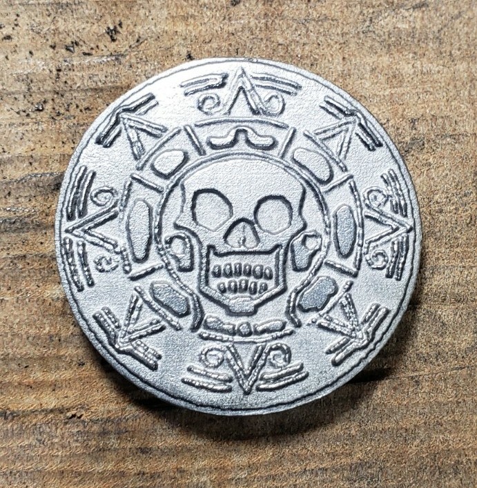 Graphite coin mold - pour your own pirate bullion - Cursed Aztec pirate ...
