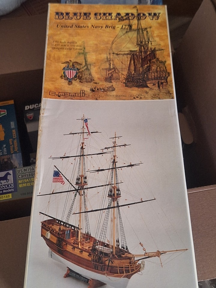 Blue Shadow US Navy Brig 1778 (built W/ Case And Stand | eBay