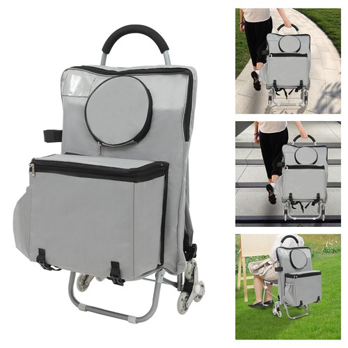 Portable Folding Wheeled Art Chair Cart Rolling Big Chair Cart With ...