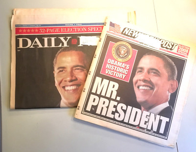 Obama Historic November 5, 2008 New York Post & New York Daily News ...