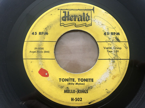 Vintage HERALD Record 45 rpm H-502 MELLO-KINGS / MELLOTONES Tonite | eBay