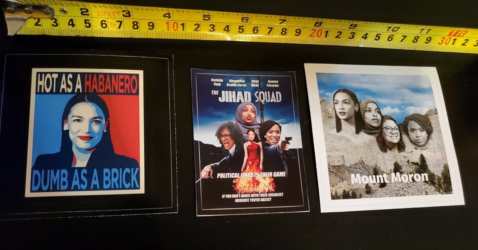 JIHAD SQUAD Mt. Rushmore Funny Political Sticker AOC A.O.C. Mount Moron ...