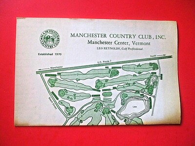 vtg - Golf Scorecard - MANCHESTER COUNTRY CLUB cc - Manchester Center ...