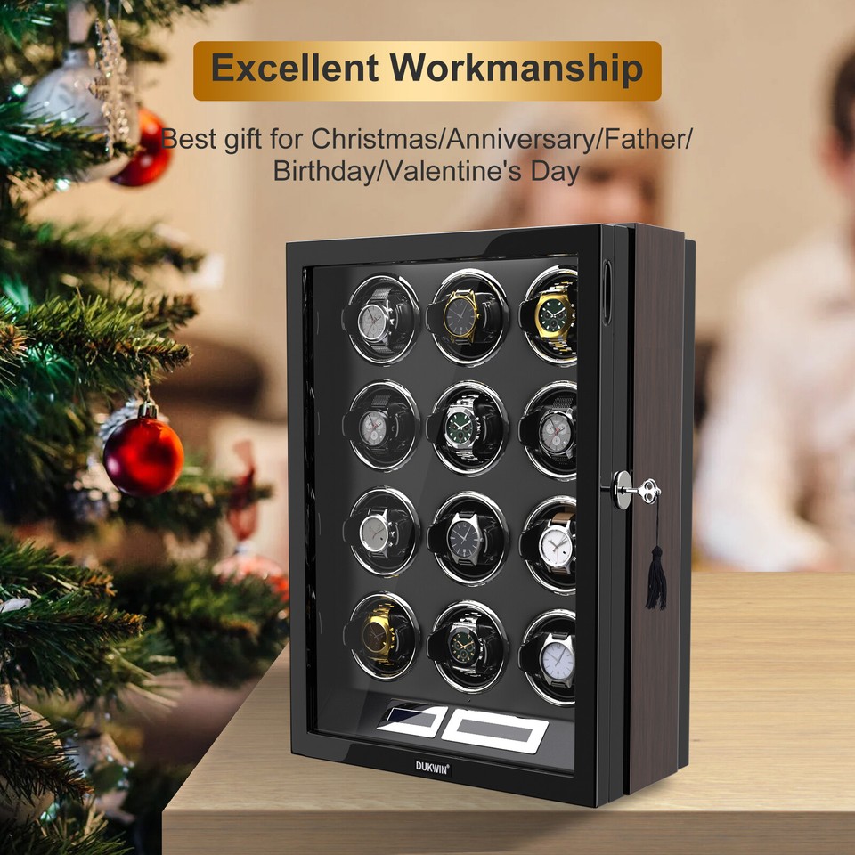 DUKWIN Watch Winder For Automatic 12 Watches Box LCD Touch Screen ...