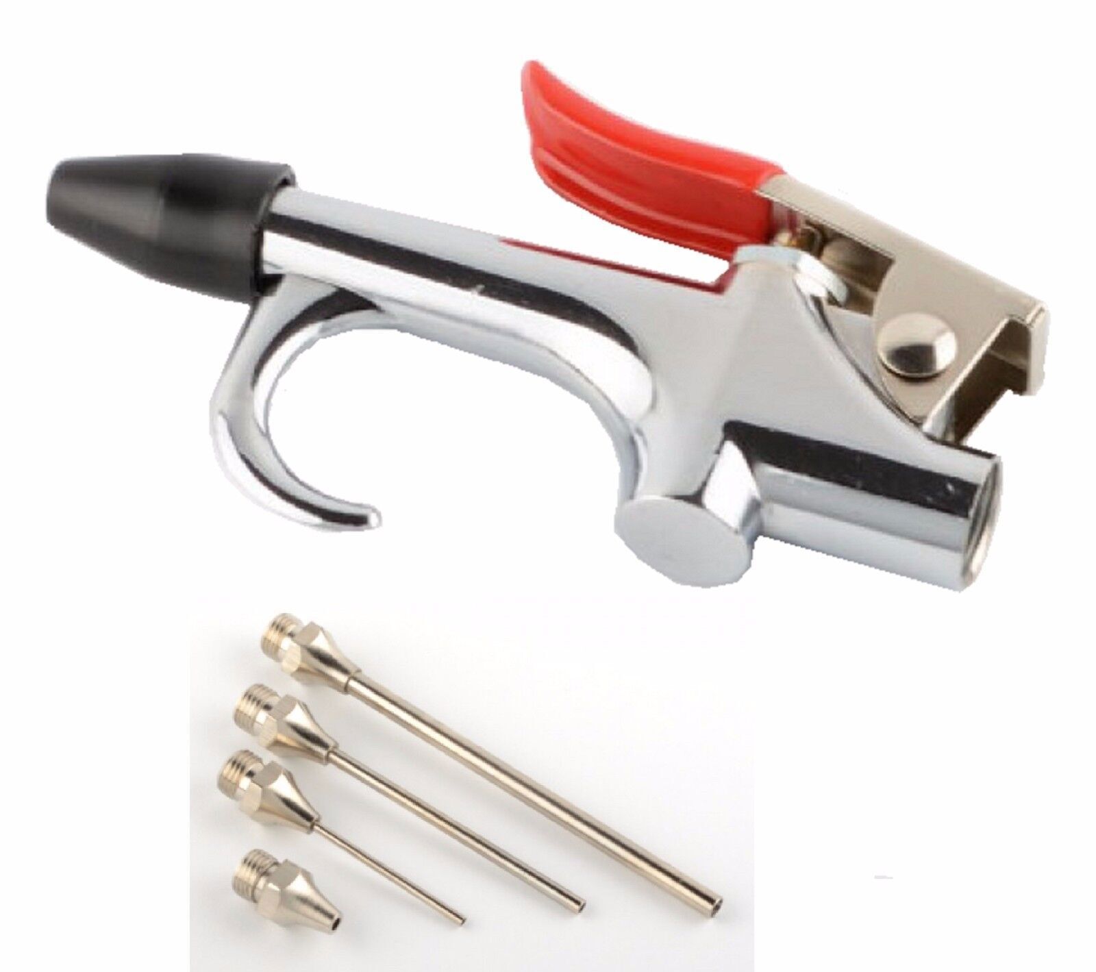5pc Air Blow Gun Kit Air Compressor Nozzle Tip Needle Inflation Blower ...
