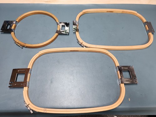 Tajima Brother SWF Wooden Hoop Frames Set Of 3 Large 495mm 595 12.25×16 ...