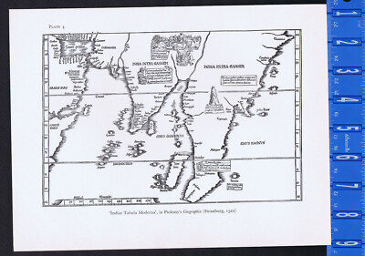 Indiae Tabula Moderna (India) - Ptolemy's Geographia of 1522 -Map Print ...