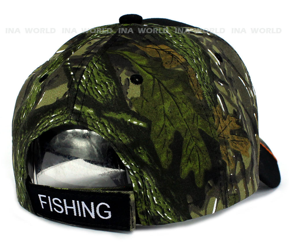 FISHING Hat FISH Embroidered Camouflage Outdoor Sports Adjustable ...