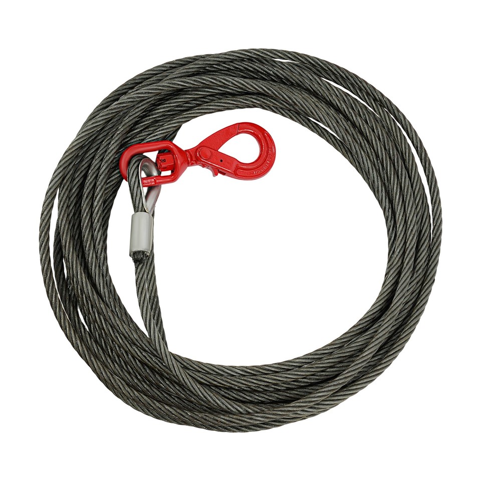 7/16in*75FT Wire Rope Winch Cable Wire Rope with Swivel Self-locking ...