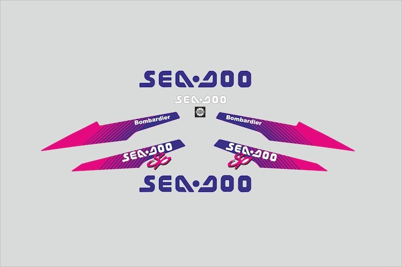 1992 Sea-doo SP Bombardier model Custom Stickers Set for Bombardier ...