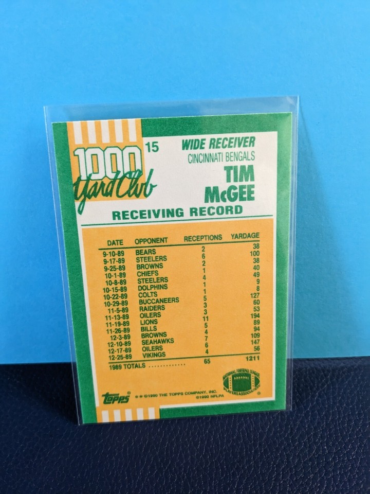 1990 Topps - 1000 Yard Club #15 Tim McGee. Free Shipping. NM-MT | eBay
