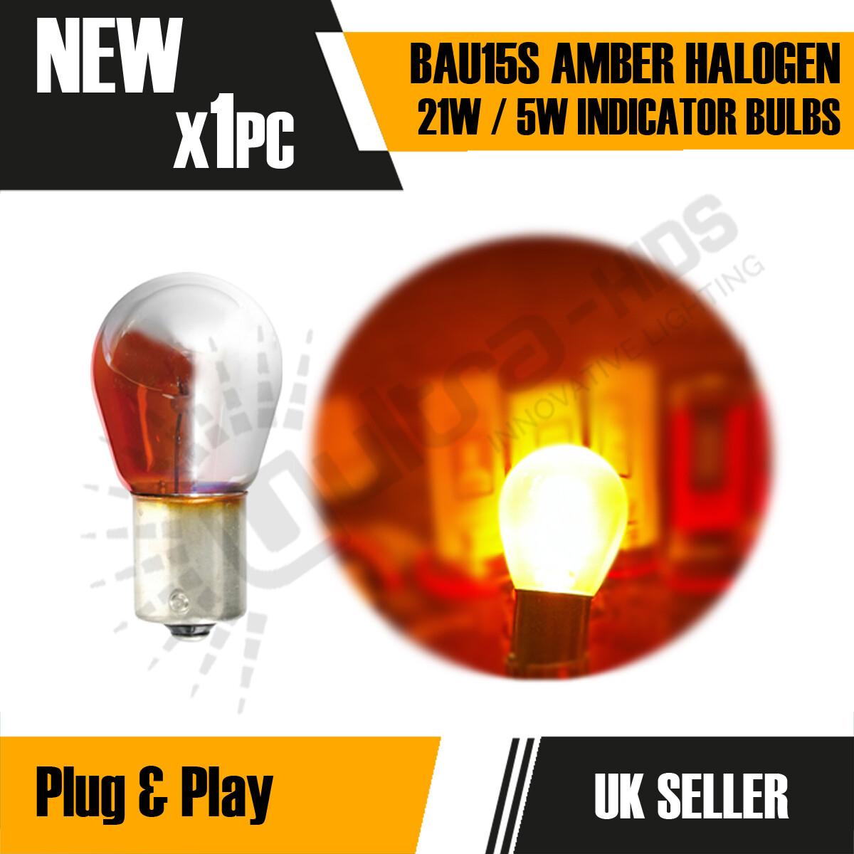 Amber Indicators & Signal Towers 4x Chrome Silver Amber Indicator Bulbs ...