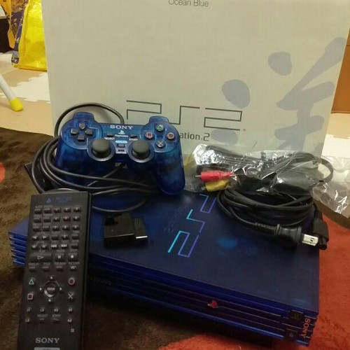 Rare Sony Playstation 2 Console PS2 SCPH-37000 Ocean Blue from Japan F ...