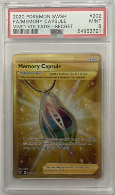 Pokemon 2020 SwSh Vivid Voltage FA MEMORY CAPSULE #202 Secret PSA 9 ...