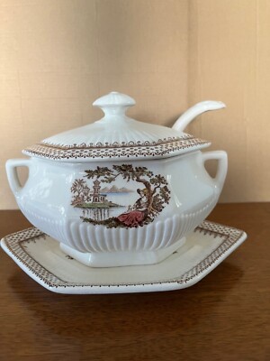 RARE!!Vintage Wm Adams English Ironstone Antoinette Gravy Boat with ...