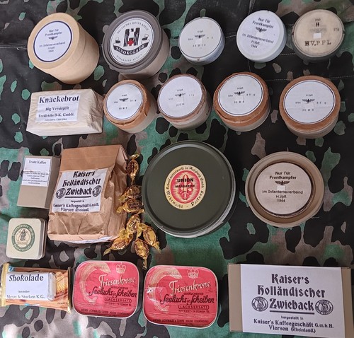 ww2 reproduction, german field rations, cannister assortment with dry ...