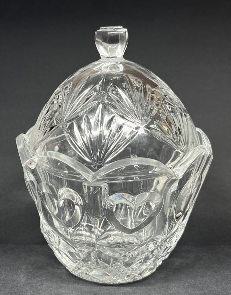Fifth Avenue Heart Covered Dish 24% Lead Crystal Candy Trinkets Dish | eBay
