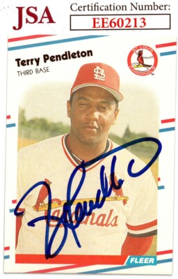 Terry Pendleton signed 1988 Fleer Baseball On Card Auto #46 Cardinals ...