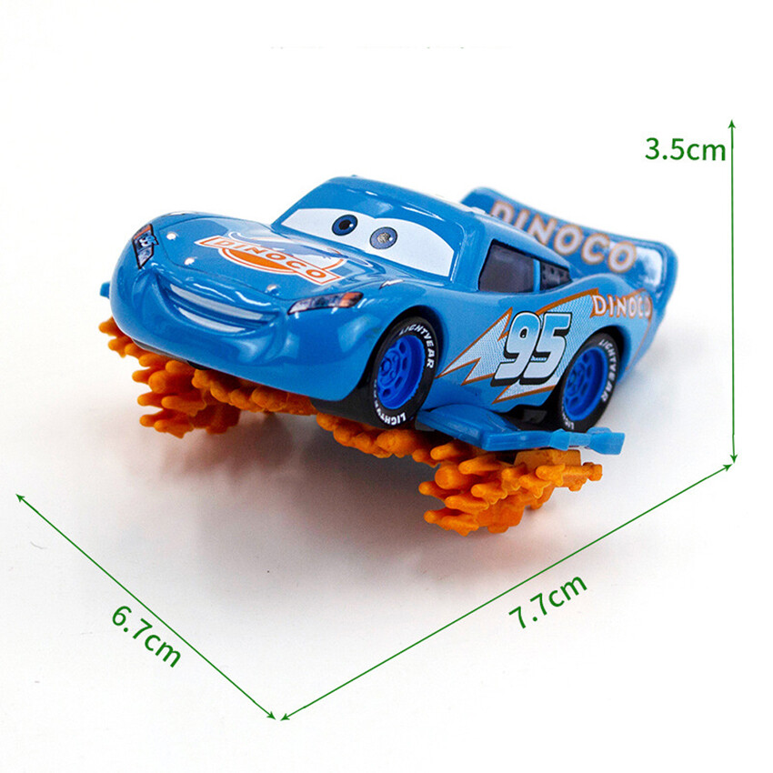 Diecast Model Car Disney Pixar Cars Blue Lightning McQueen Dinoco King ...