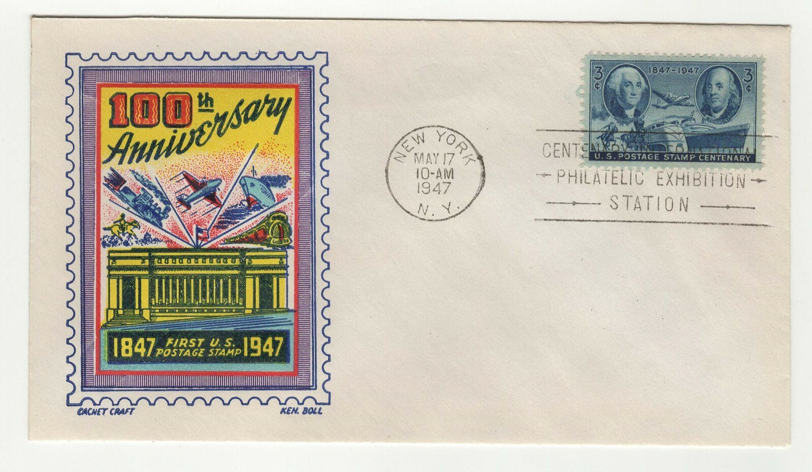 1847-1947 100th Anniversary of U.S. Postage Philatelic Exhibition [05 ...