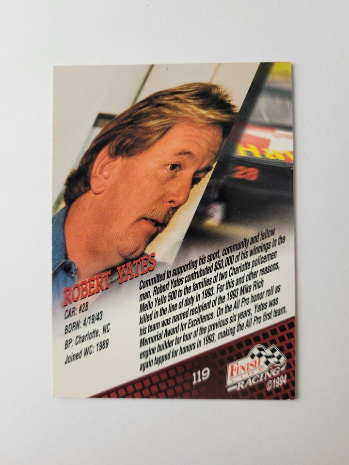 1994 Finish Line Racing #119 Robert Yates | eBay