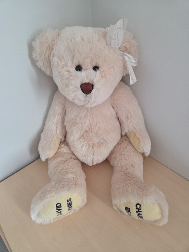 David Jones Cream CHARITY BEAR PLUSH 40cm Ribbon Stuffed Animal Teddy ...