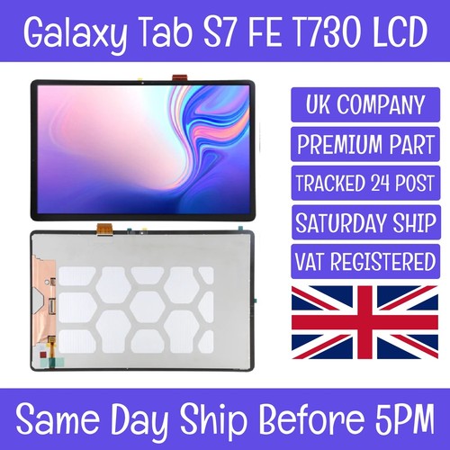 Samsung Galaxy Tab S7 FE 12.4” SM-T730 T733 T735 T736 Black LCD Screen ...