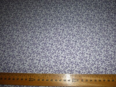 Purple Flowers on Light Purple Background Quilting Fabric 50cm piece ...