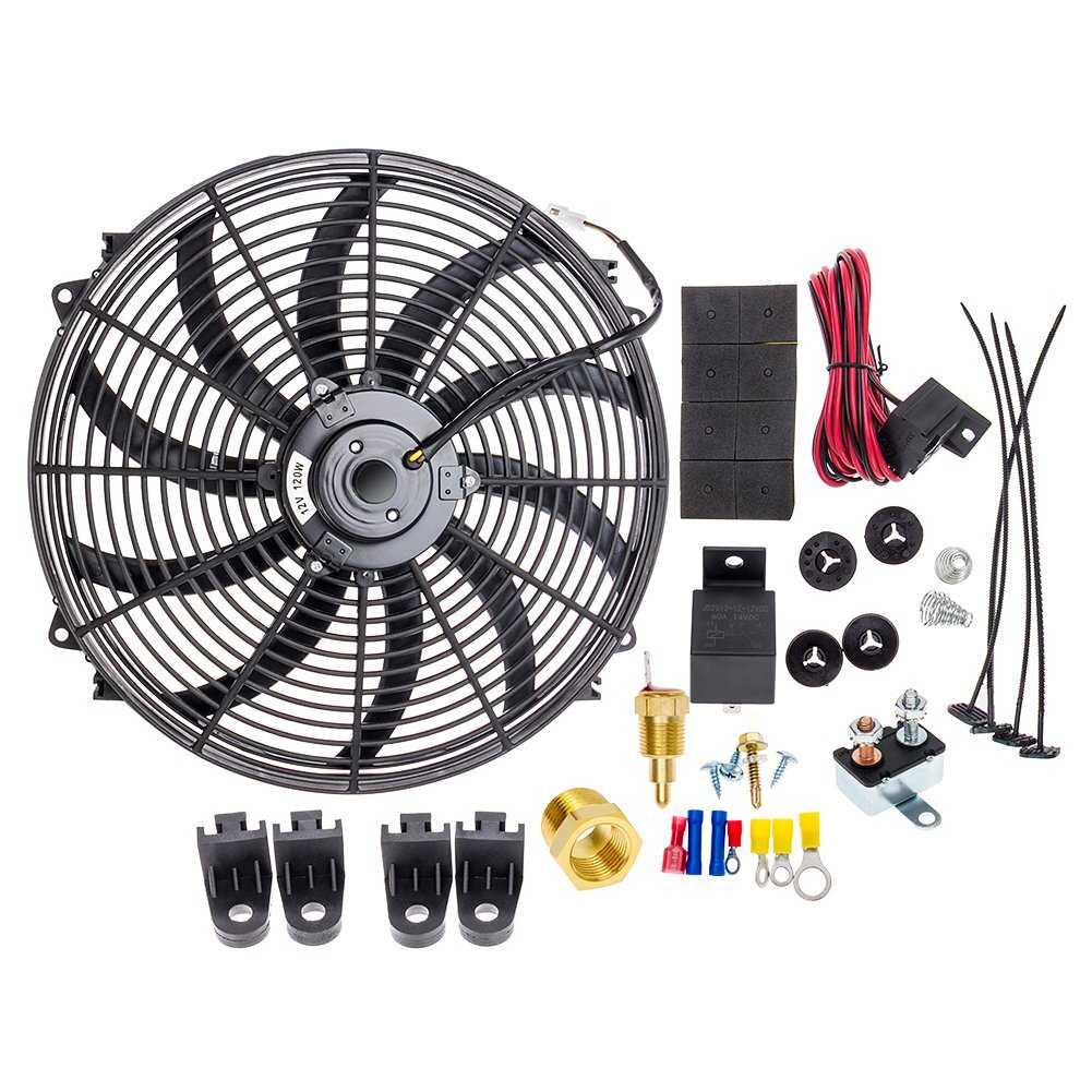 16" Inch Electric Radiator Fan Pusher Puller 120w High Power Motor 3500 ...