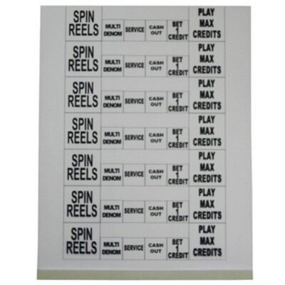 IGT, Button Legend, Set (7 Sets per Sheet) - IGT S2000, Vision (SP ...