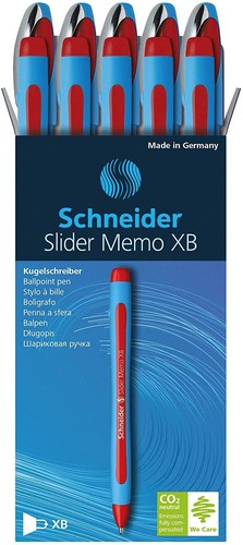 Schneider Stylo-Plume à Bille Slider Memo Xb - Rouge - 10 Pcs | eBay