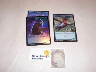 3 Magic The Gathering Commander Official Drake (1 FOIL) Token Cards ...