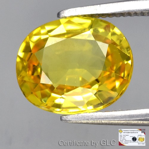 💎 GLC CERTIFIED 2.13ct VS Oval Yellow Sapphire - Lustrous, Thailand Gemstone | eBay