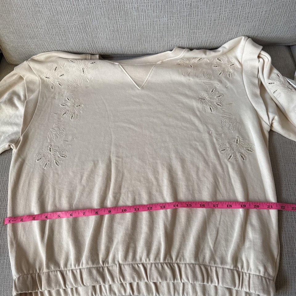 Democracy Long Sleeve Cream Sweater Size L | eBay