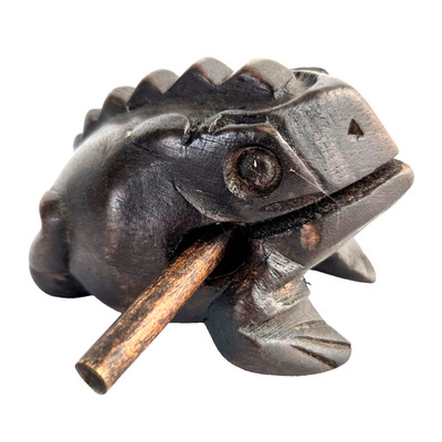 Vintage Croaking Wooden Frog Guiro Rasp Percussion Instrument Good Luck ...