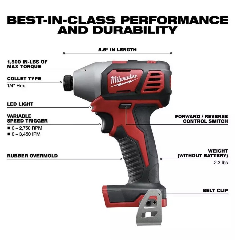Milwaukee 2691-22 M18 18V Cordless Li-Ion Drill Driver / Impact Driver ...