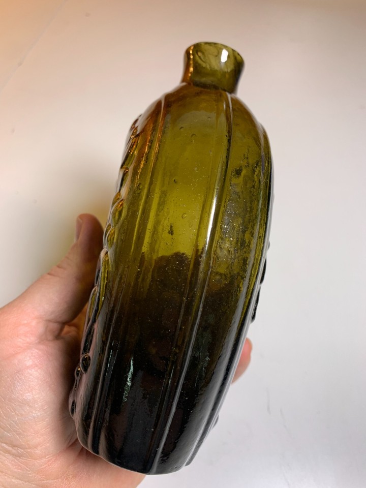 Antique Open Pontil Bottle Flask Sheared Lip Coventry Glass Works ...