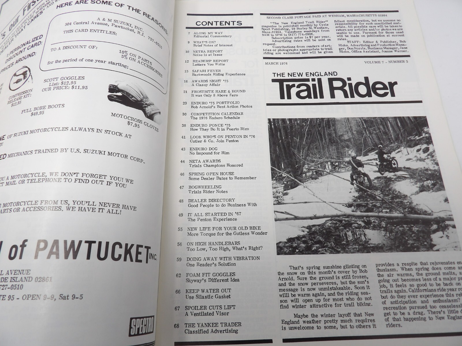 March 1976 New England Trail Rider Magazine | eBay