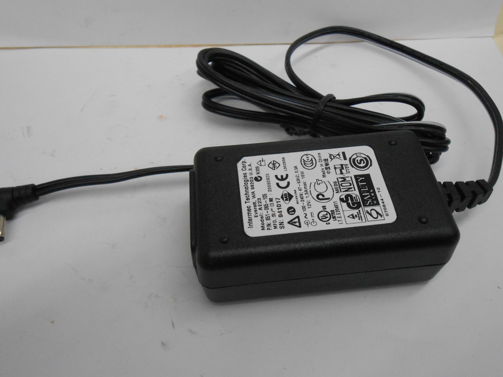 INTERMEC 851-065-105 AC ADAPTER 12V 1.5Amax 18W OUTPUT | eBay