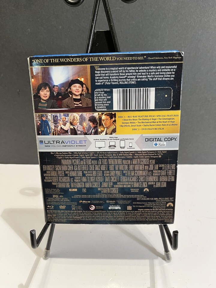 Hugo (Blu-ray Disc, 2012, 2-Disc Set, Includes Digital Copy UltraViolet ...