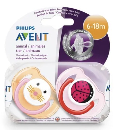 Avent Free Flow Soother Translucent 6-18 Month 2 Pack Pacifier Dummy ...