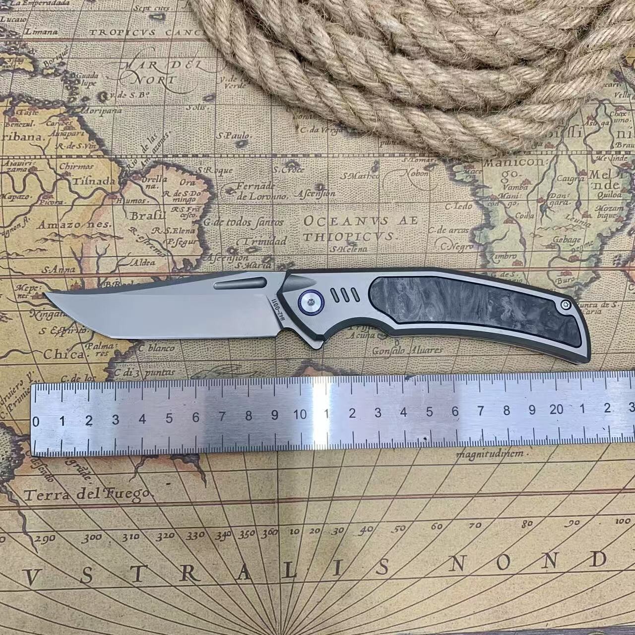 M42 Blade Tactical Pocket Knife Japanese Steel Titanium Survival Ball ...