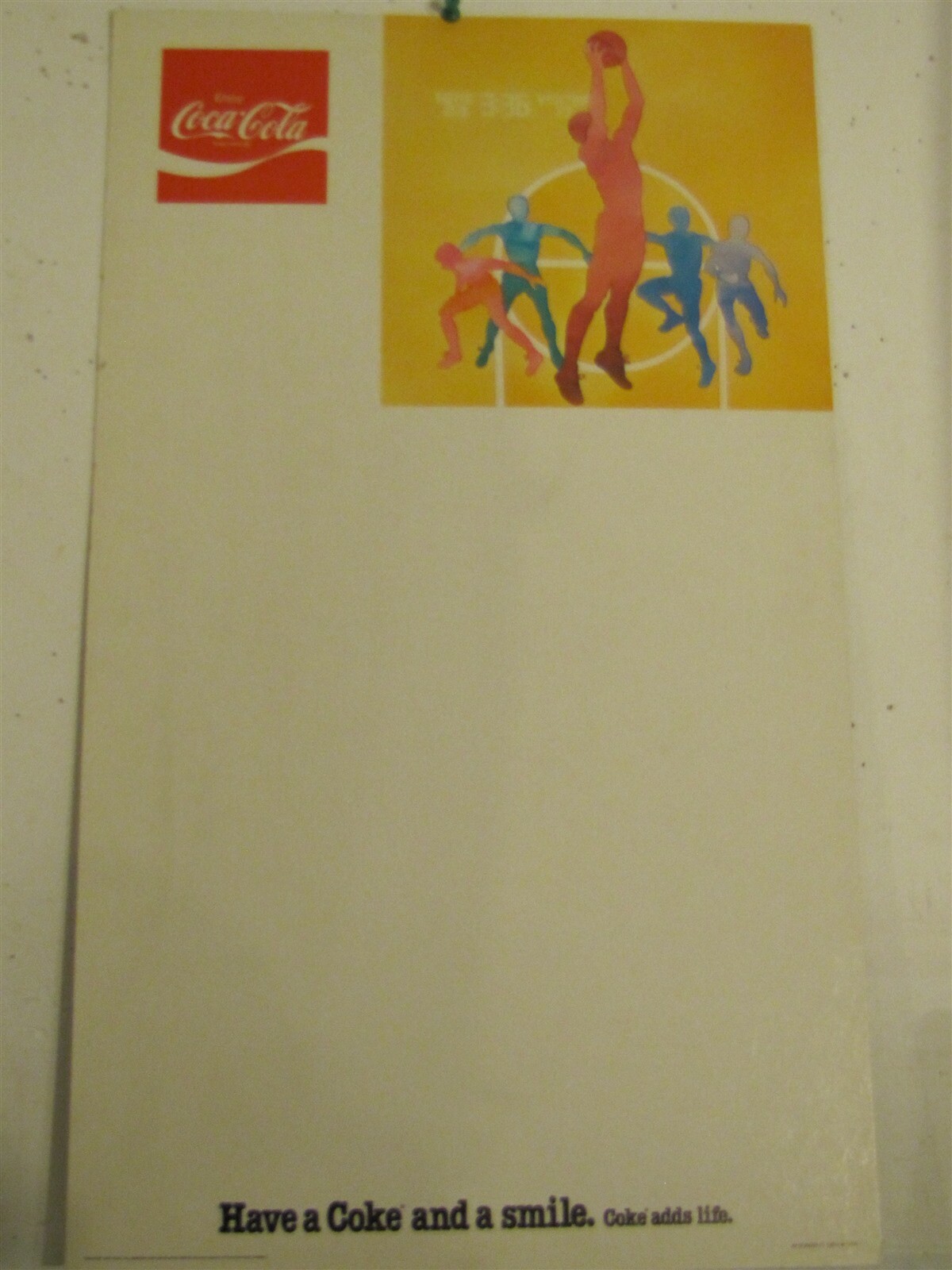 Coca-Cola "Have a Coke and a Smile. Coke Adds Life." Paperboard Sign ...