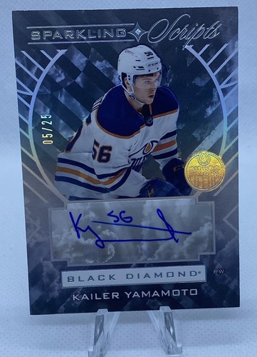 Kailer Yamamoto 2021-22 Upper Deck Black Diamond Sparkling Scripts /25 ...